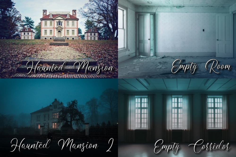 Haunted Vampire Mansion Pack: 12 Visual Novel Backgrounds by Rachel Chen