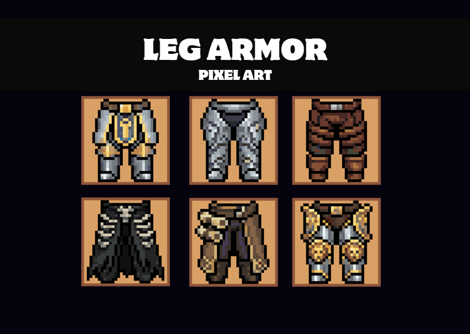 Leg Armor Icons Pixel Art by Pixel-Banner