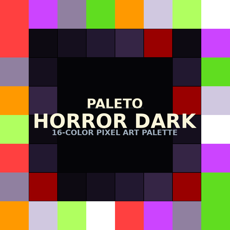 Paleto — Horror Dark | 16-Color Pixel Art Palette by Paleto