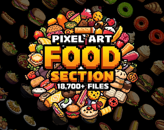 Free + Ultimate Pixel Art Food Pack – 18,700+ Files | 1100+ Assets ...