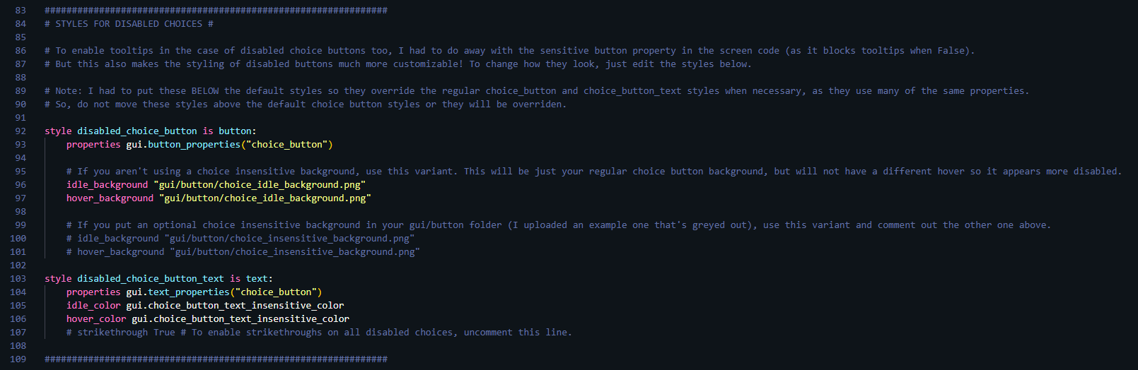 Update 7: Use tooltips on disabled choices! (and a new kwarg) - Choice ...