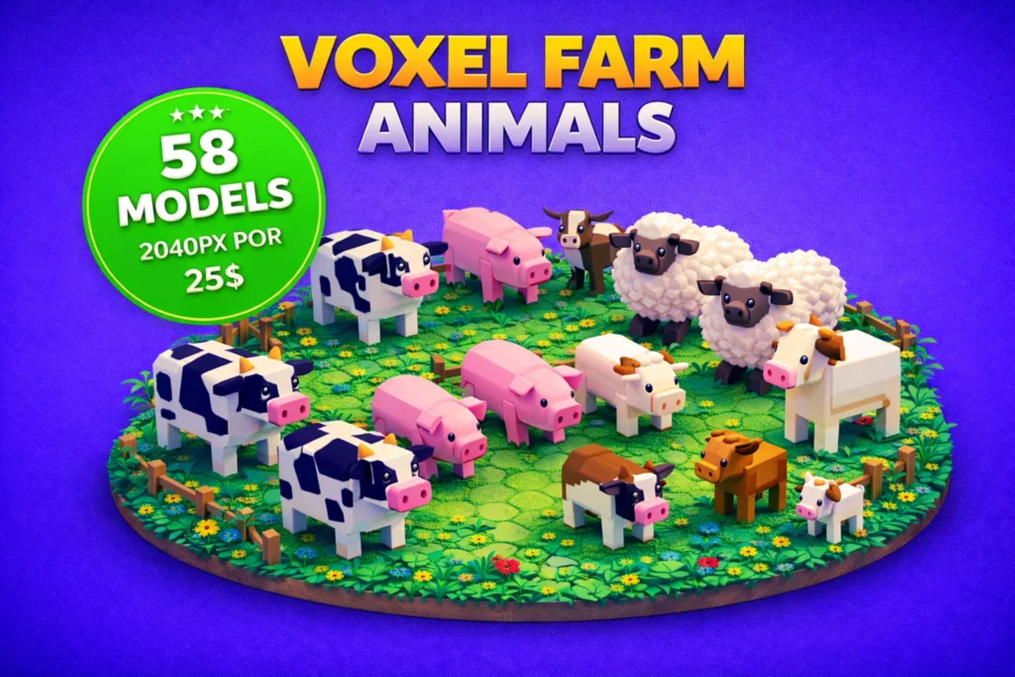 VOXEL FARM ANIMALS 2.5D by NETOVOXEL