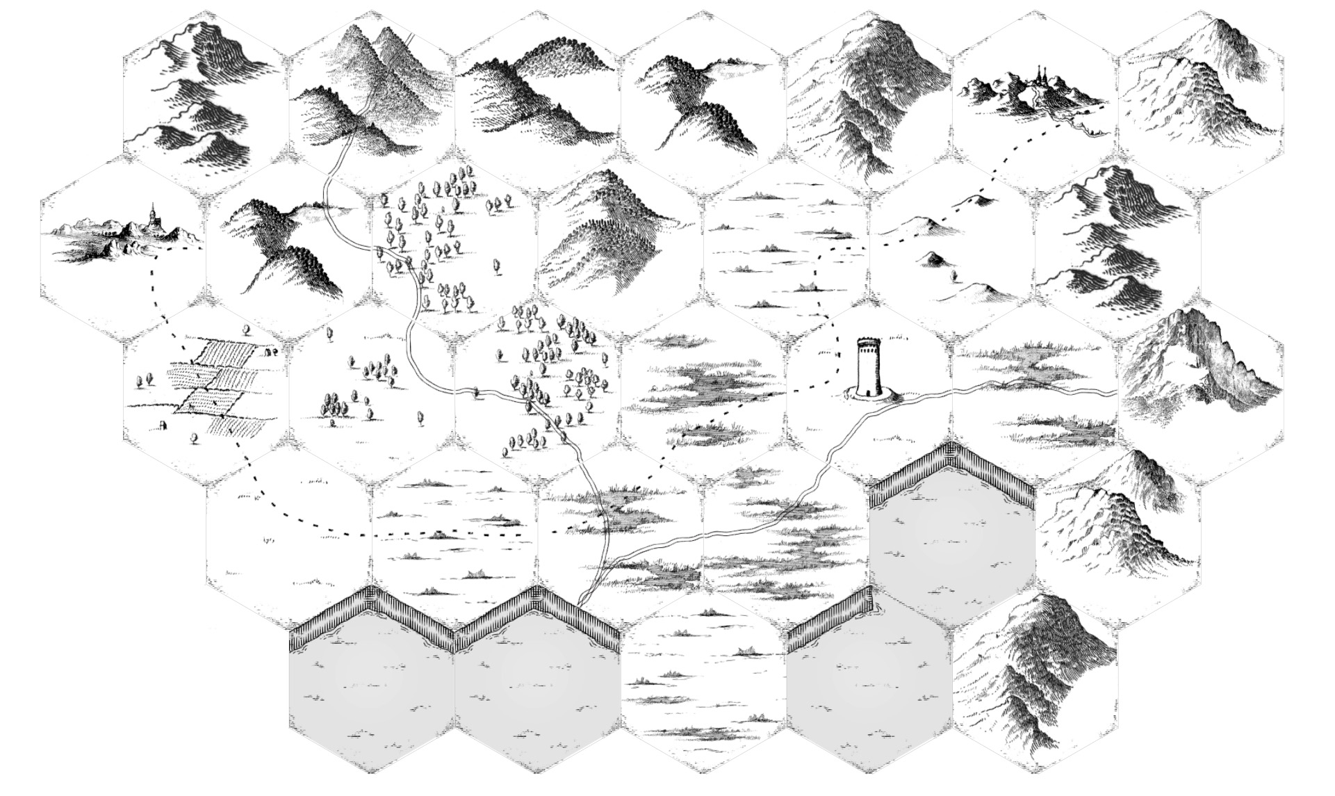 New update, swamp rivers and other extra tiles! 1.3 - Hexcrawl Hex ...
