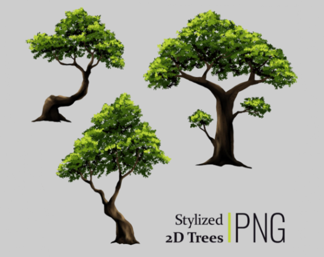 2D Stylish PNG Trees Set - 2D Stylish PNG Trees Set by Yoo Game Art