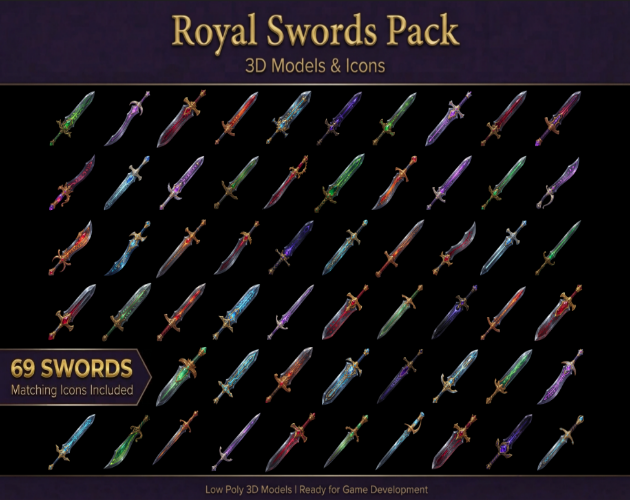 Royal Swords Pack - 3D Models & Icons by Nixdev