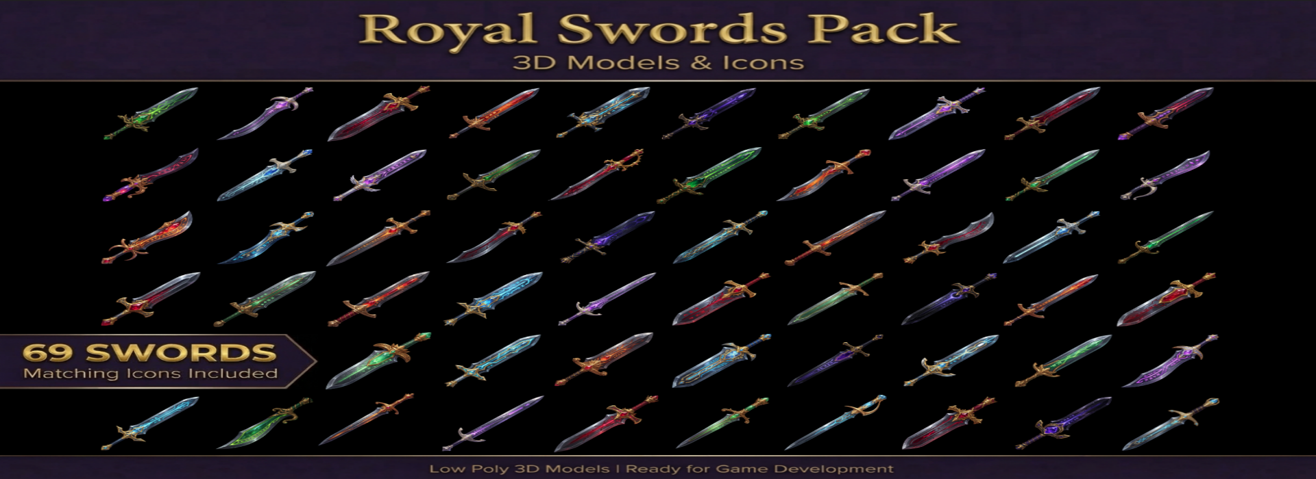 Royal Swords Pack - 3D Models & Icons by Nixdev