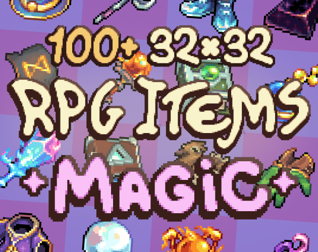 100+ 32x32 Magic RPG Items by RunninBlood