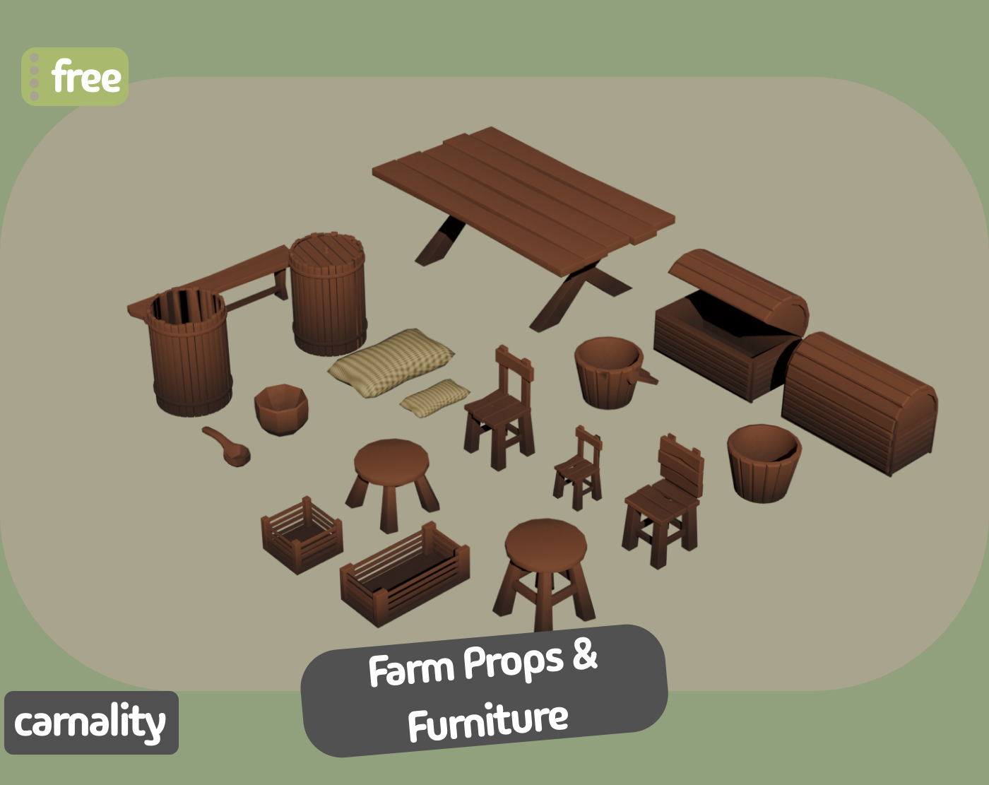 Stylized Low Poly Farm Furniture Pack by carnality02