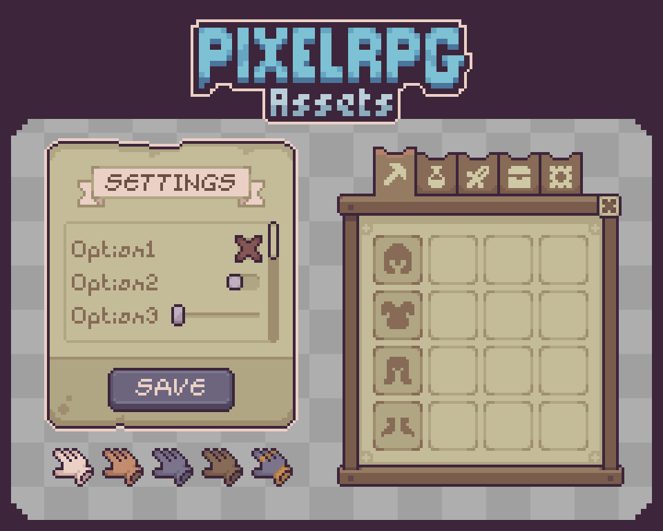 Medieval User Interface - Pixel RPG by Snoblin