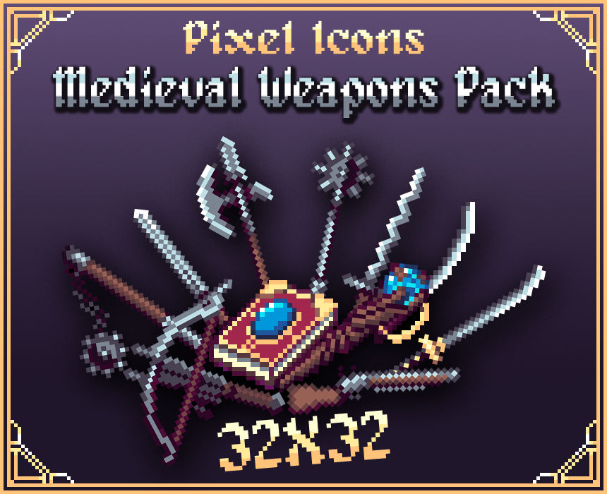 Update v1.2 - Medieval Weapons Pack - Pixel Icons - Medieval Weapons ...