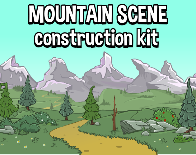 Mountain scene construction kit by Robert Brooks - gamedeveloperstudio.com