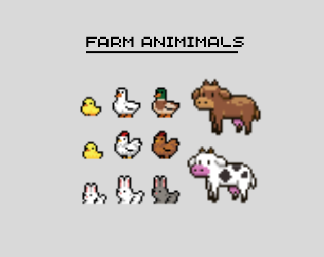 New Animal Added: Pig Pixel Sprite - Tiny Farm Animals – Pixel Art ...