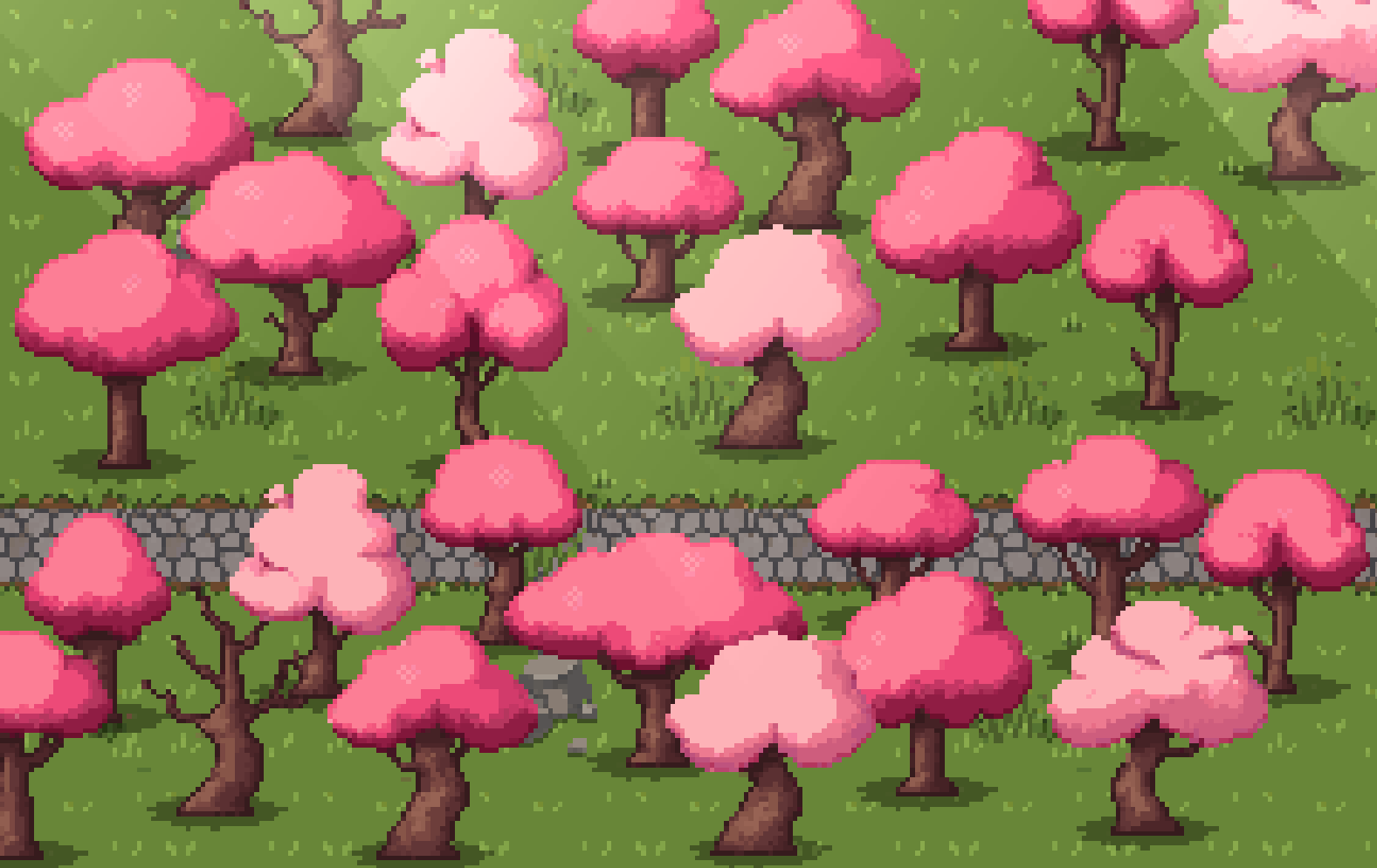 Cherry Blossom Trees Pack – Pixel Art (32x32, Top-Down) by MutterPixel ...