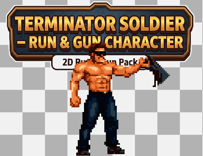 Terminator Soldier Retro – 2D Run & Gun Character Pack by Pozac