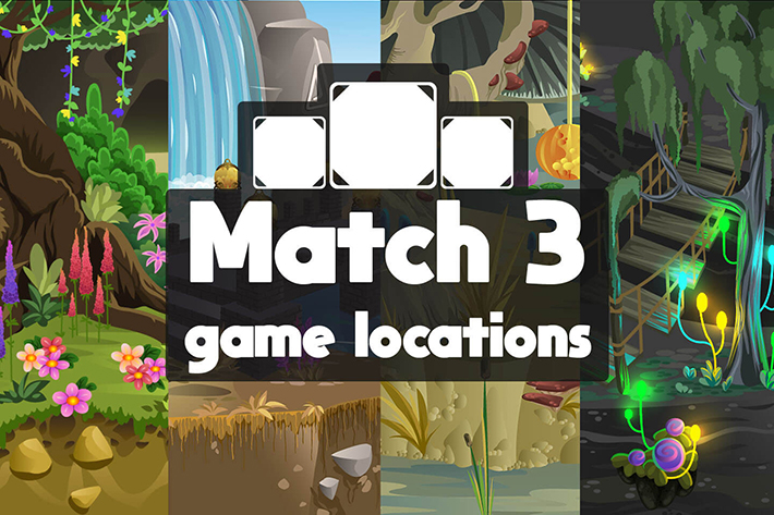 4 locations for the game Match 3 by Free Game Assets (GUI, Sprite ...