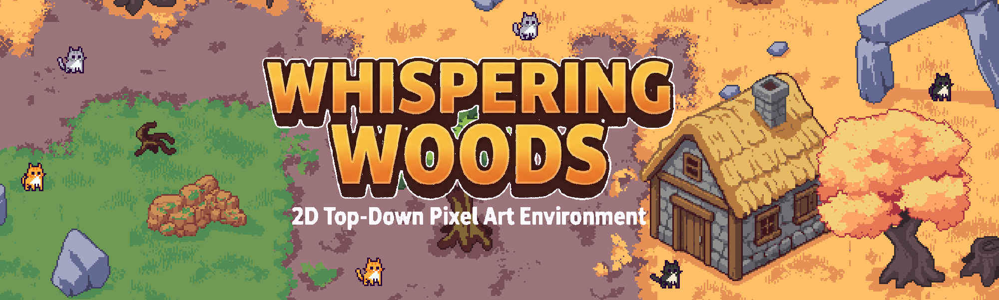 Whispering Woods – 2D Top-Down Pixel Art Environment by Pozac