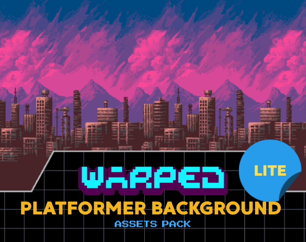 Synth Cities Pink - Background LITE by ansimuz