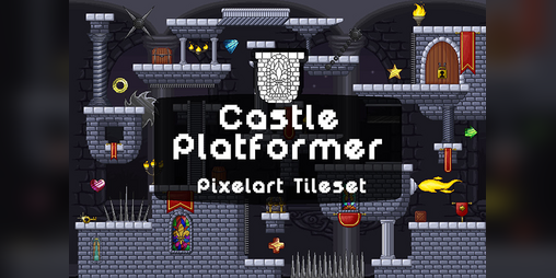 Castle Platformer 2D Tileset Pixel Art by Free Game Assets (GUI, Sprite ...