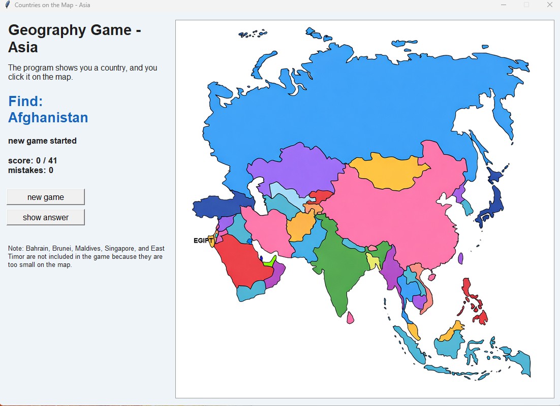 Asia Map Quiz by luli_games