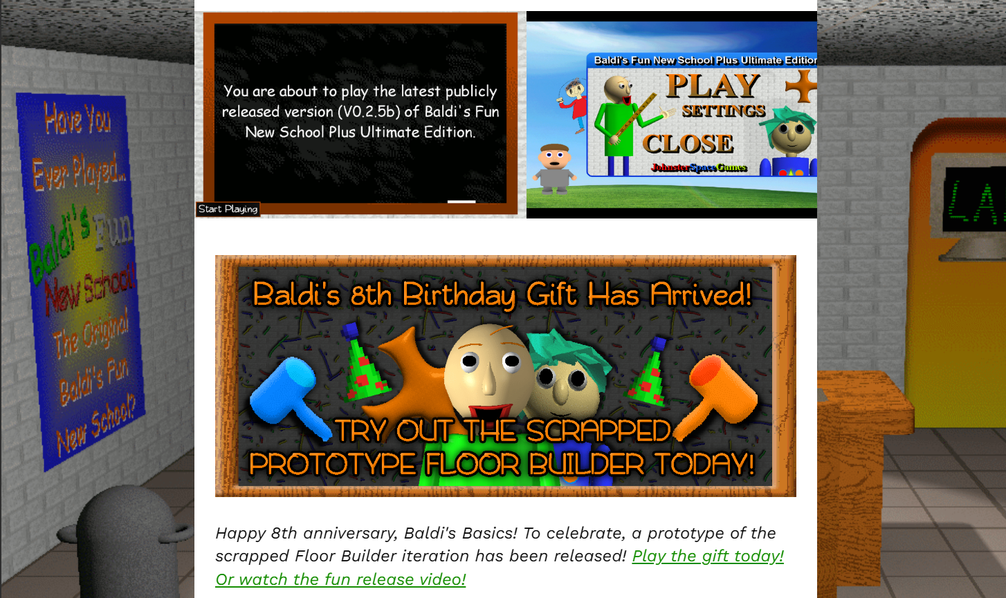 Happy 8th Anniversary, Baldi's Basics! - Baldi's Fun New School ...