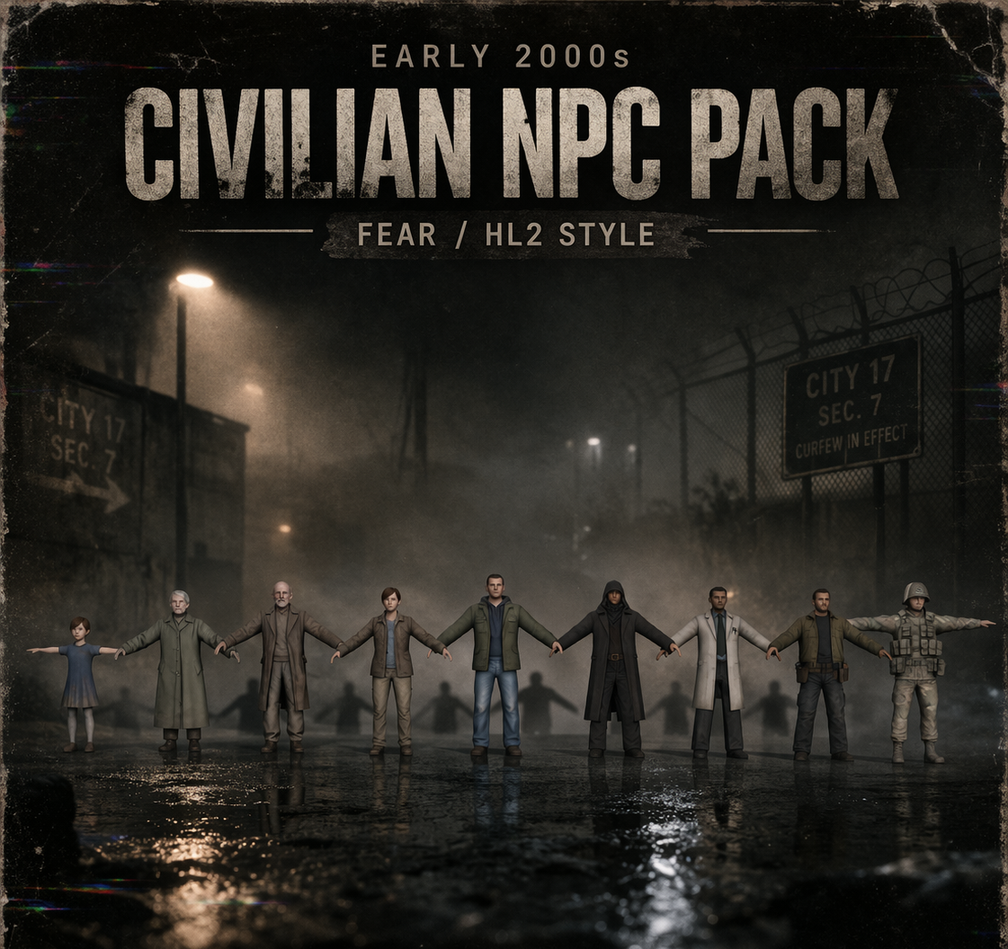 Early 2000s Civilian NPC Pack – FEAR / HL2 Style by Hornero Estudio