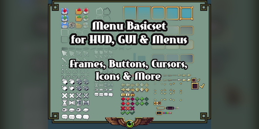 Pixel Menu GUI HUD Basicset & Icons by Thomas Feichtmeir "Cyangmou"