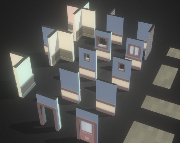 Free Modular 3D Walls by Daily Lowpoly