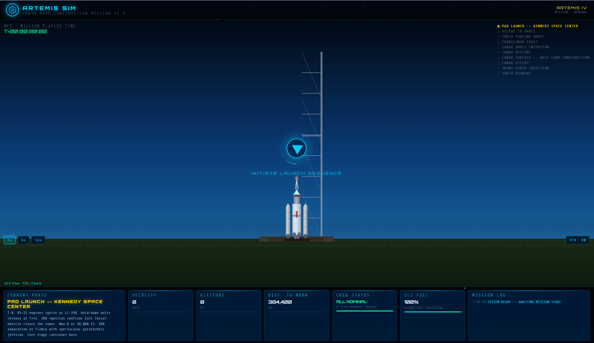 ARTEMIS IV — Lunar Base Construction Mission Simulator by MauroDot