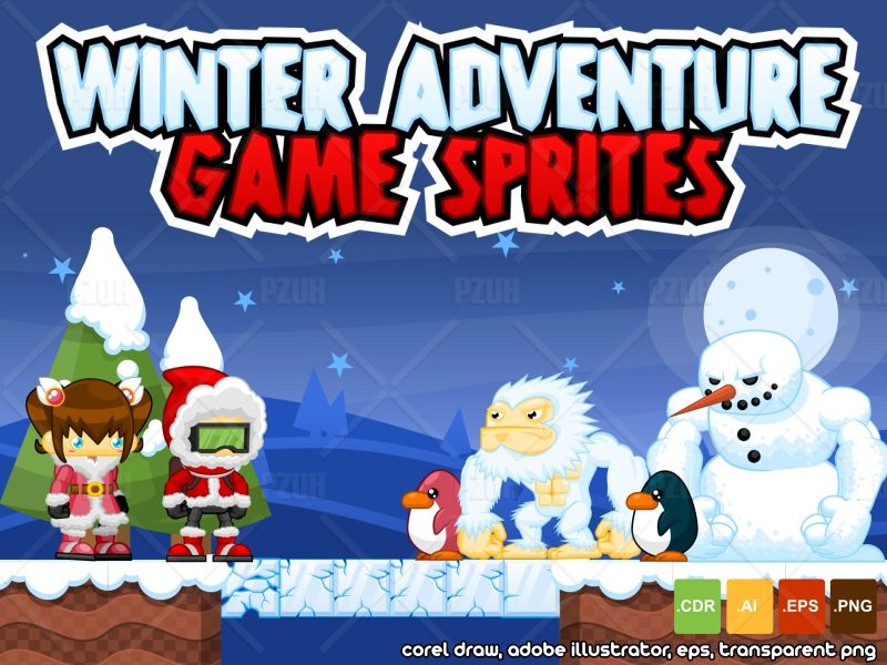 Winter Adventure Game Sprites by pzUH