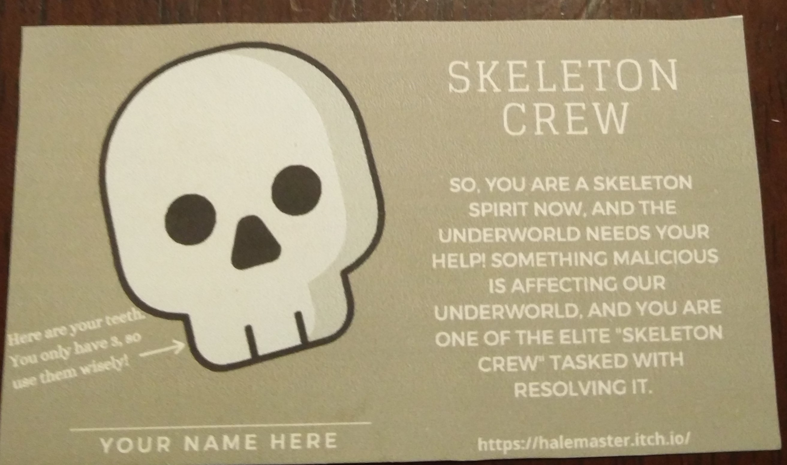 Skeleton Crew by jollychristopher for Business Card Jam - itch.io