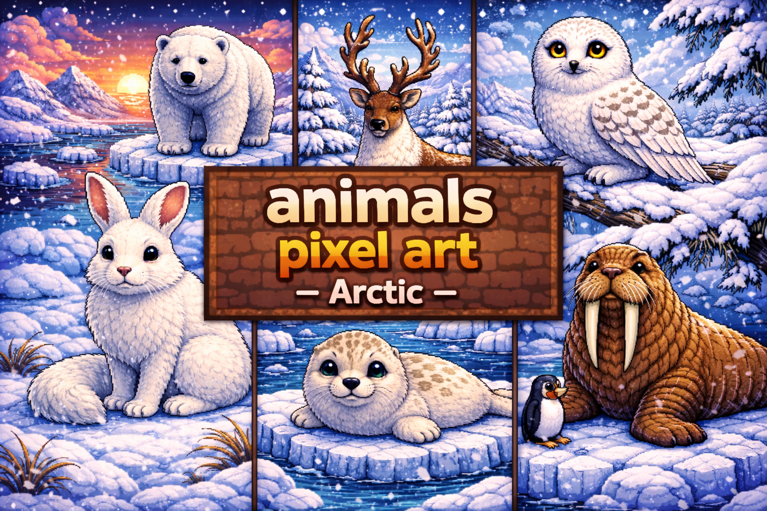 Animals pixel art - arctic by Shawn.Yao