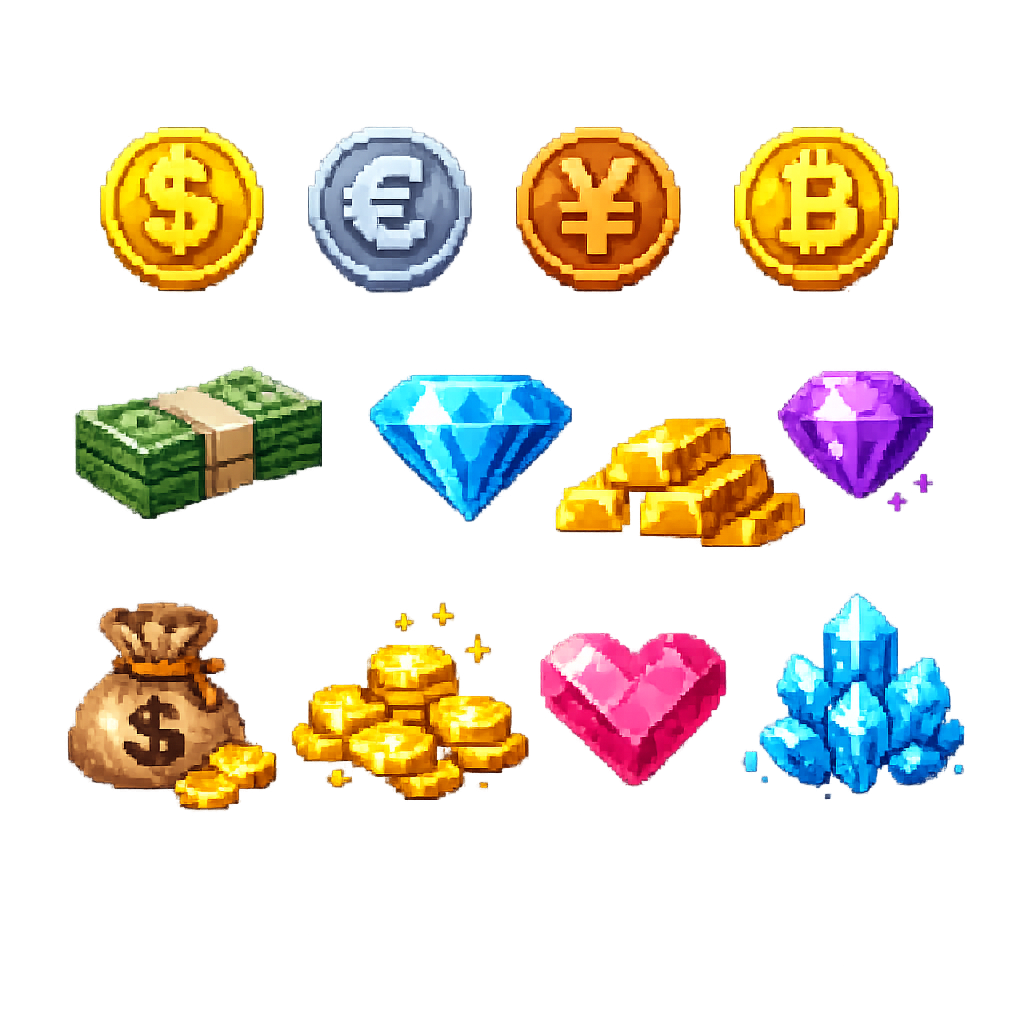 currency signs pixel art by Shawn.Yao
