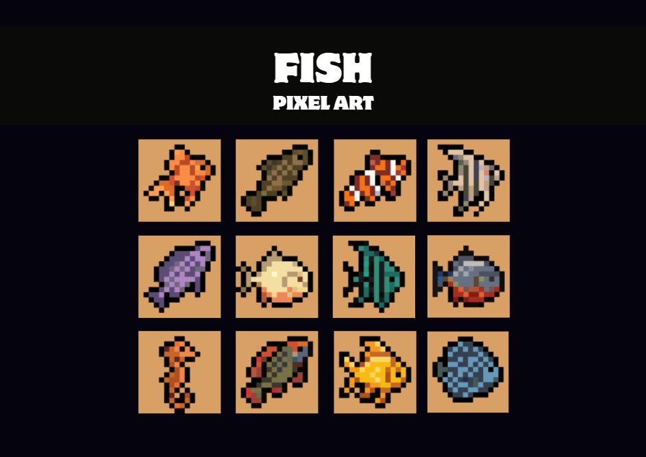 Rpg Fish Icons Pixel Art 16x16 by Pixel-Banner