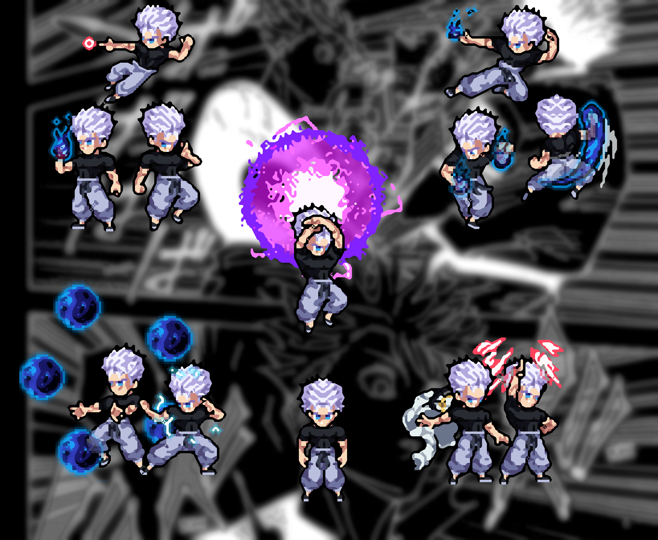 Satoru Gojo (Shinjuku Showdown) Sprite Sheet by Mochi