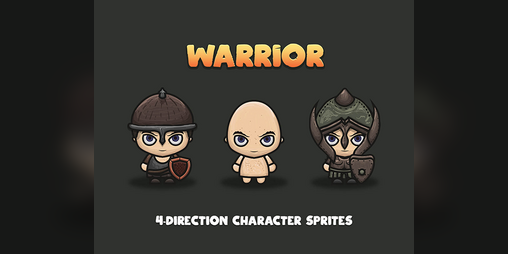 Free Warrior 4-direction Characters by Free Game Assets (GUI, Sprite ...