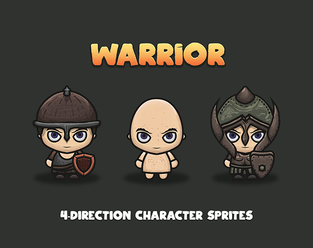 Free Warrior 4-direction Characters by Free Game Assets (GUI, Sprite ...
