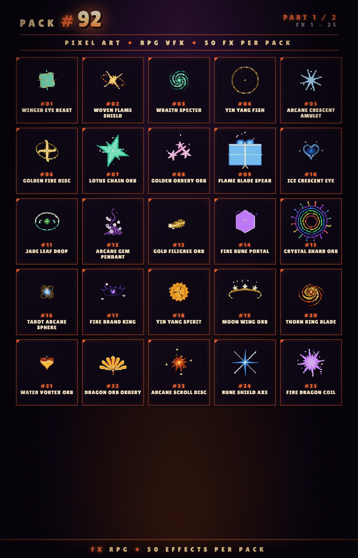 Fx Effects Pixel Art #92 - 256x256 | 128x128 | 64x64 | 32x32 by FX Express