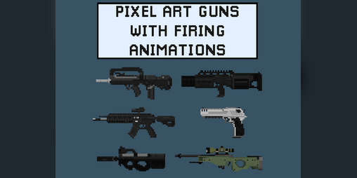 Pixel art guns with firing animations by GG Undroid Games
