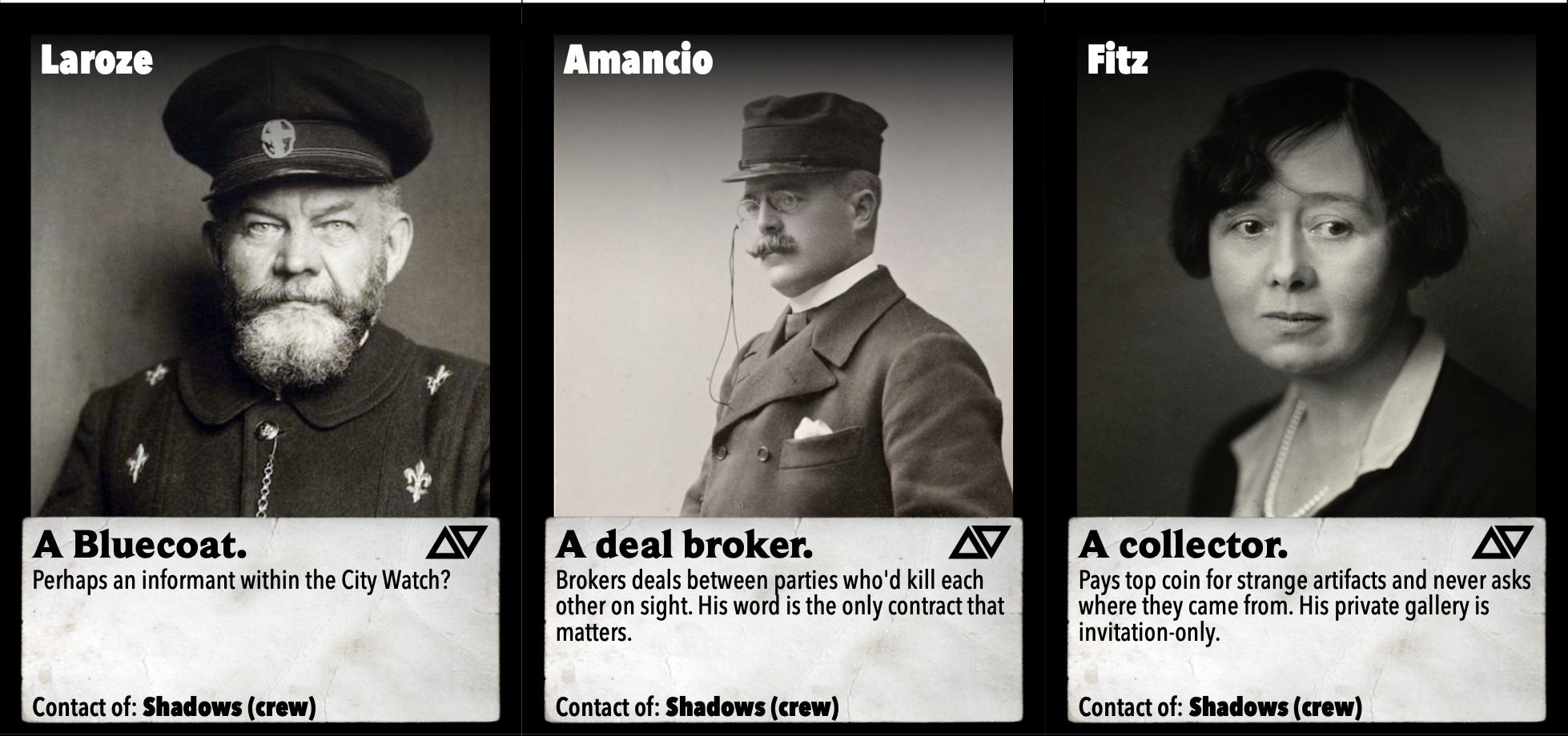 Doskvol Dossiers: Unofficial NPC Contact Cards for Blades in the Dark ...