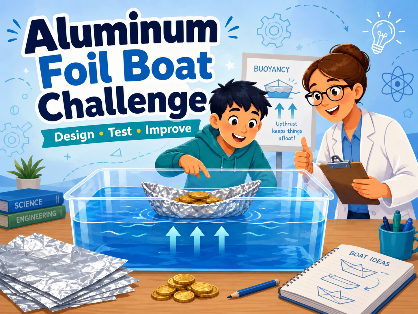 Aluminum Foil Boat Challenge: A STEM E-learning Mission by nickyanggg
