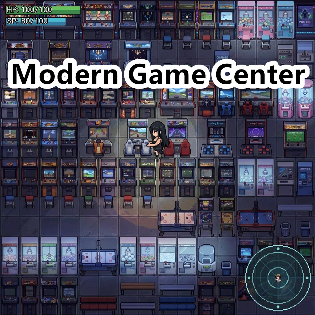 Modern Arcade Game Center Pixel Art Tileset Pack by Cute SCKR