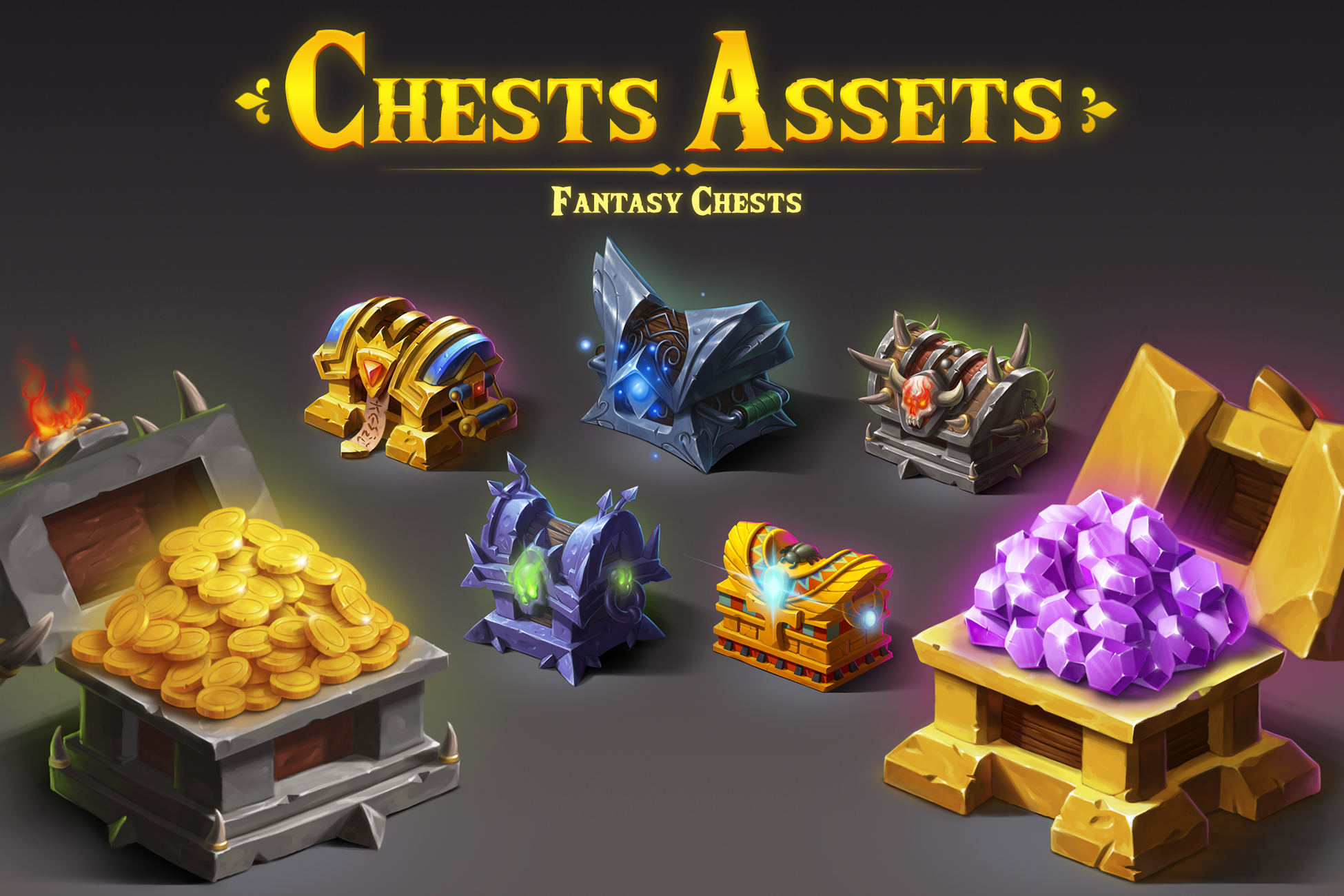 2D Chests Assets - Fantasy Preview by Moon Tribe