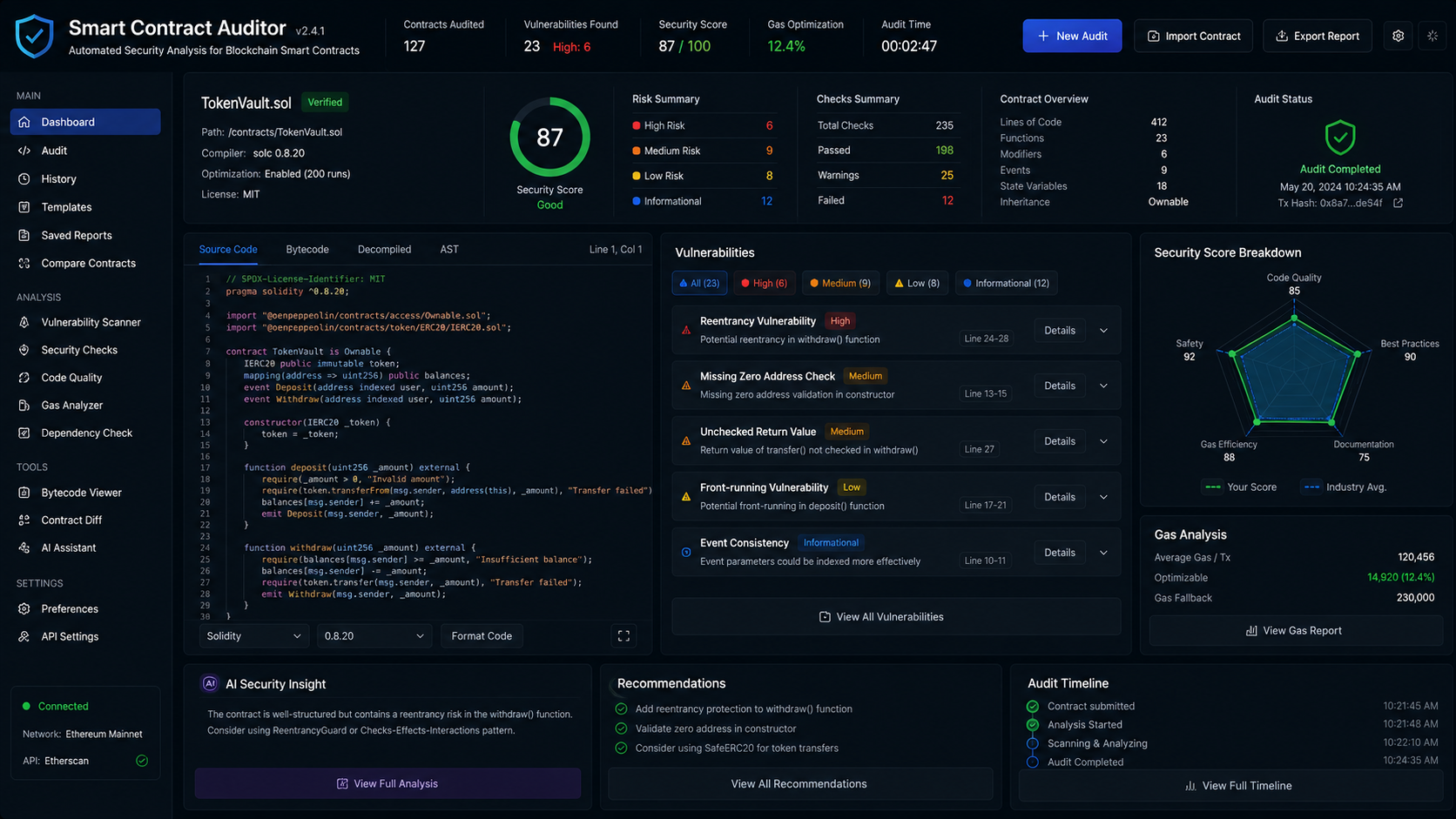 Smart Contract Auditor - Static & Dynamic Analysis Engine (2026) - itch.io