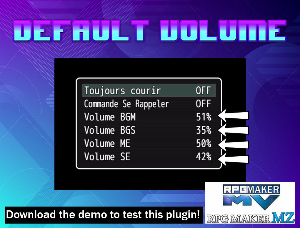 Default Volume Plugin RPG Maker MV-MZ by EroiK StyLeR