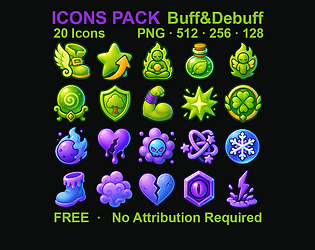Top free game assets tagged buff and Icons - itch.io