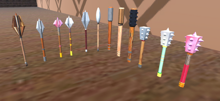 ⚔️175 Prefab of Swords, Bludgeon, Shield, Spear, Dagger, Bludgeon, Axe ...