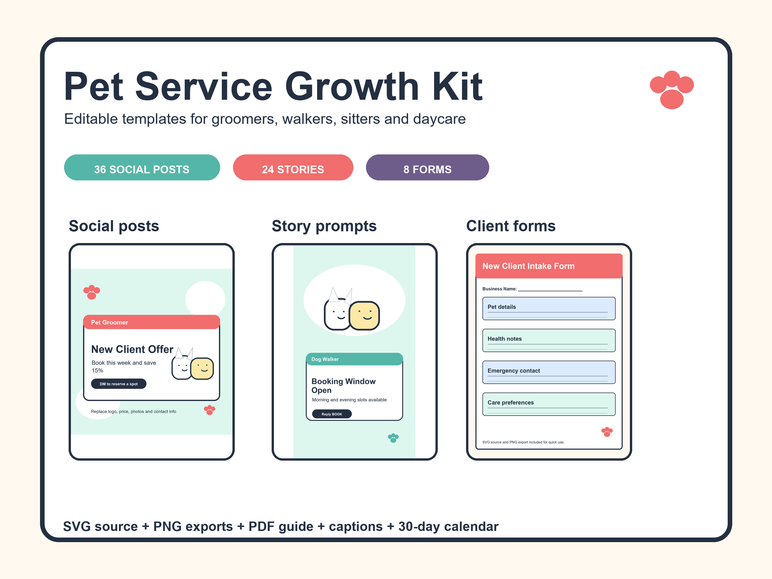 Pet Service Growth Kit updated: ops dashboard, forms blueprint and ...