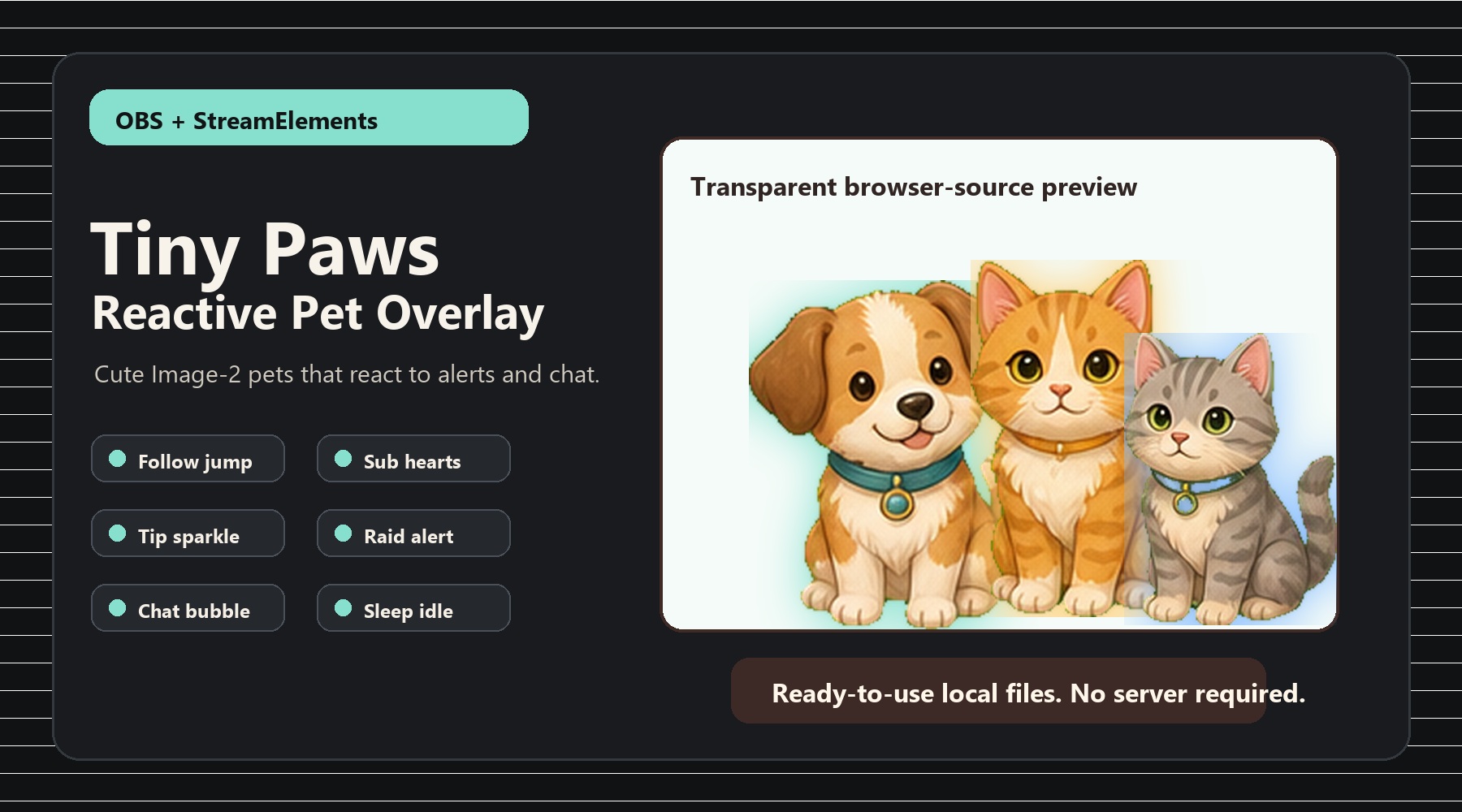 Free demo added: test 2 transparent OBS WebM pet stickers - Tiny Paws ...