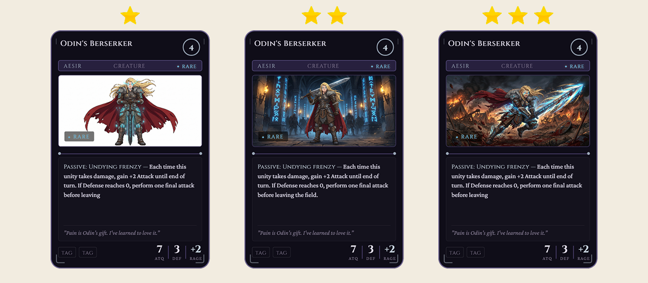 Card ascension in Arcanum — the same card, three different lives ...