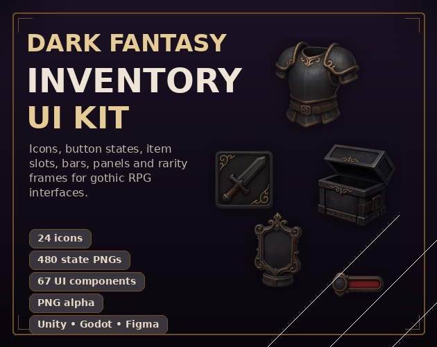 Dark Fantasy RPG Inventory UI Kit is now available - Dark Fantasy RPG ...
